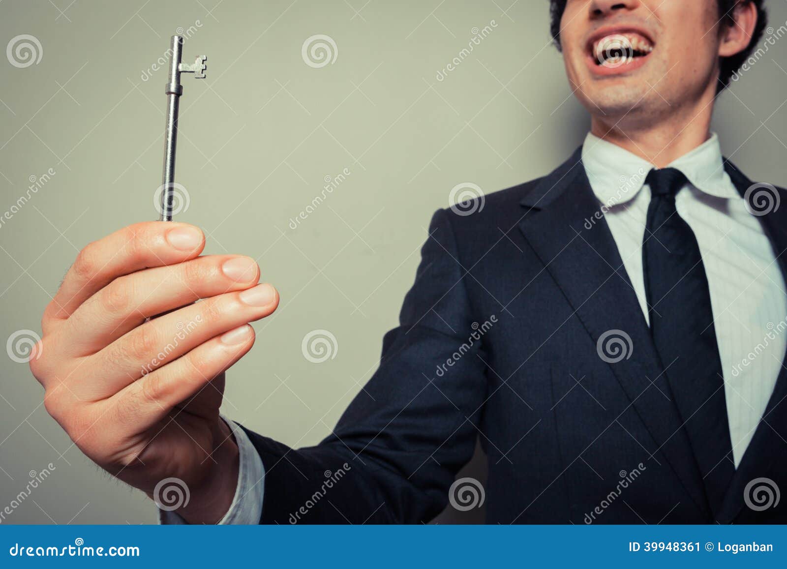 Happy Young Businessman with Key Stock Image - Image of happy, latino ...