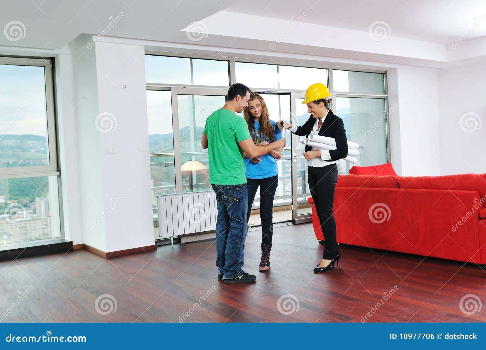 Happy Young Couple Buying Home Stock Photo - Image of home, broker ...