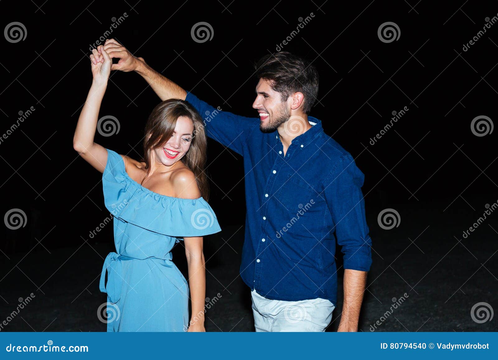 Happy Young Couple Dancing Together Stock Photo - Image of passion ...