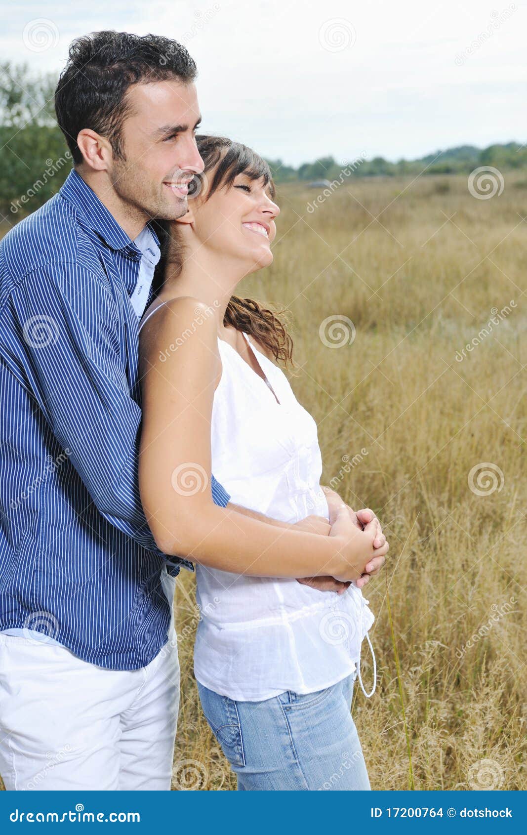 Happy Young Couple Have Romantic Time Outdoor Stock Photo - Image of ...