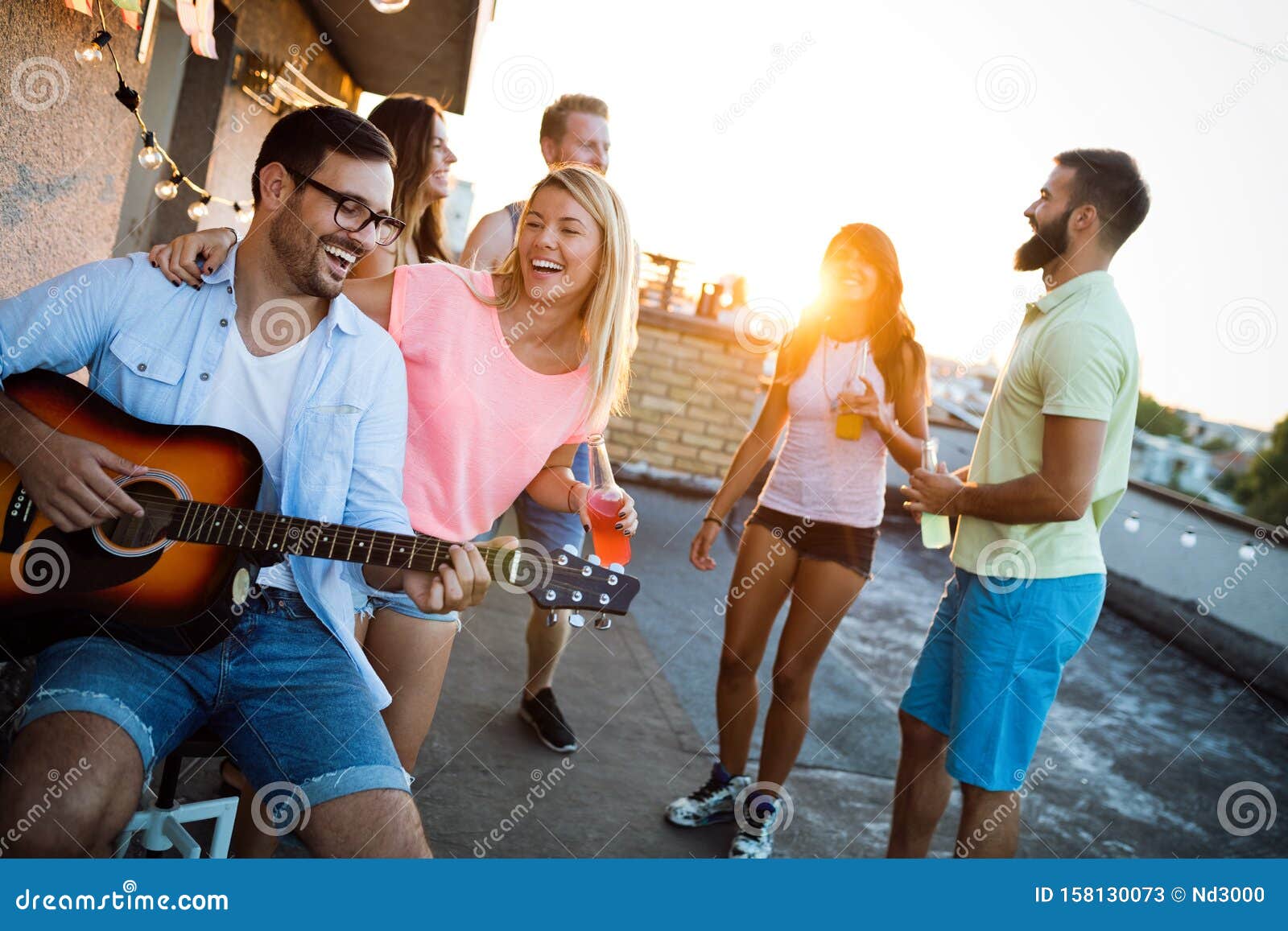 Happy Couple Having Fun Time at Party Stock Image - Image of adult ...