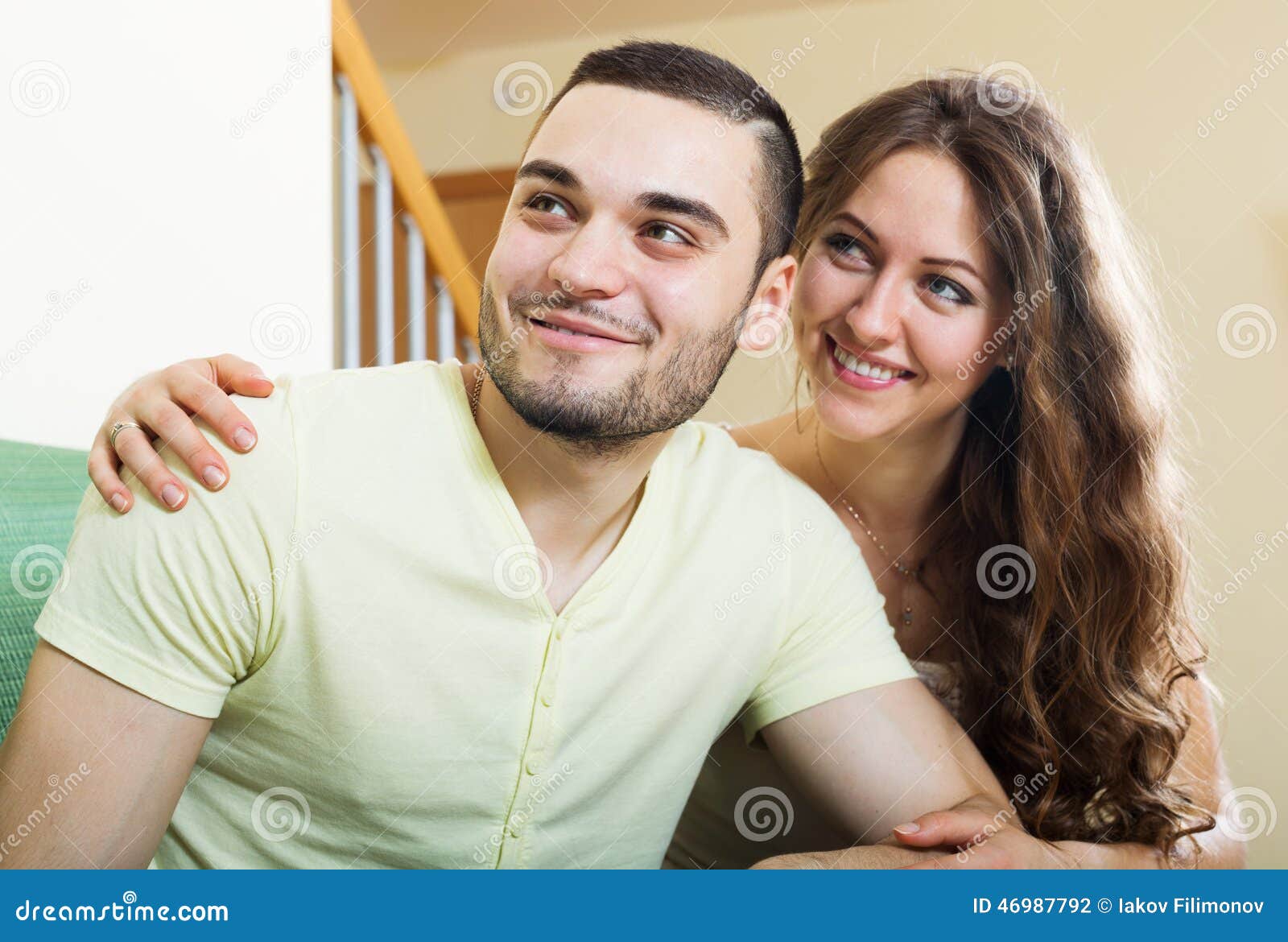 Happy young couple stock photo. Image of house, love - 46987792