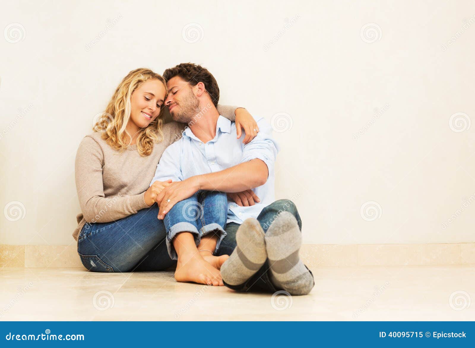 Happy young couple at home stock image. Image of moving - 40095715