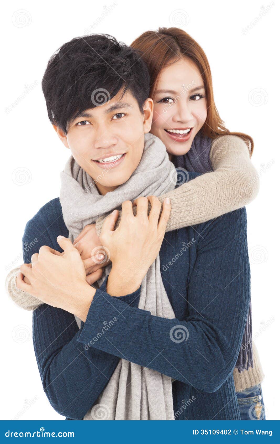 Happy Young Couple Hugging Together Stock Photo - Image of beautiful ...