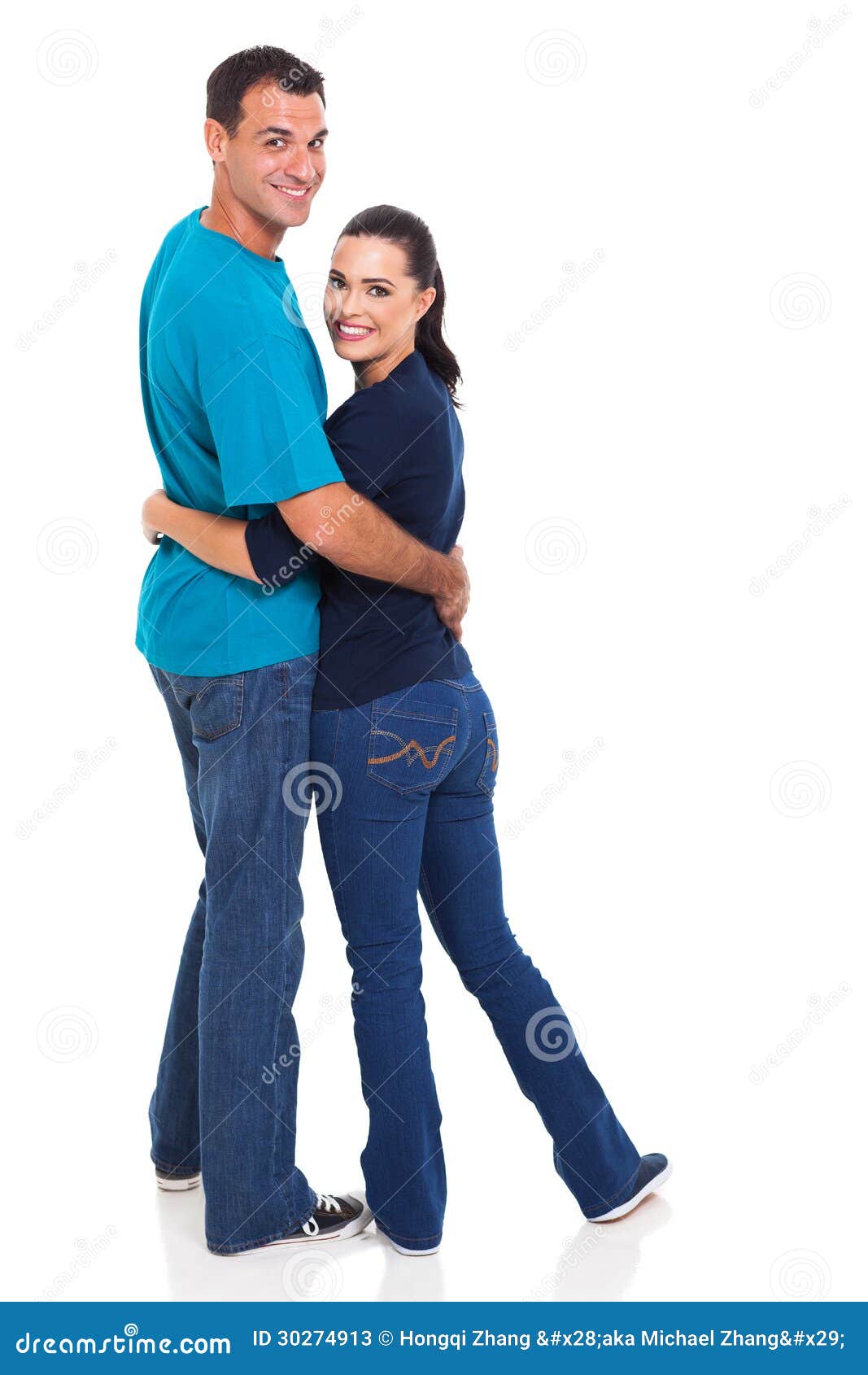 Couple looking back stock image. Image of handsome, happy - 30274913