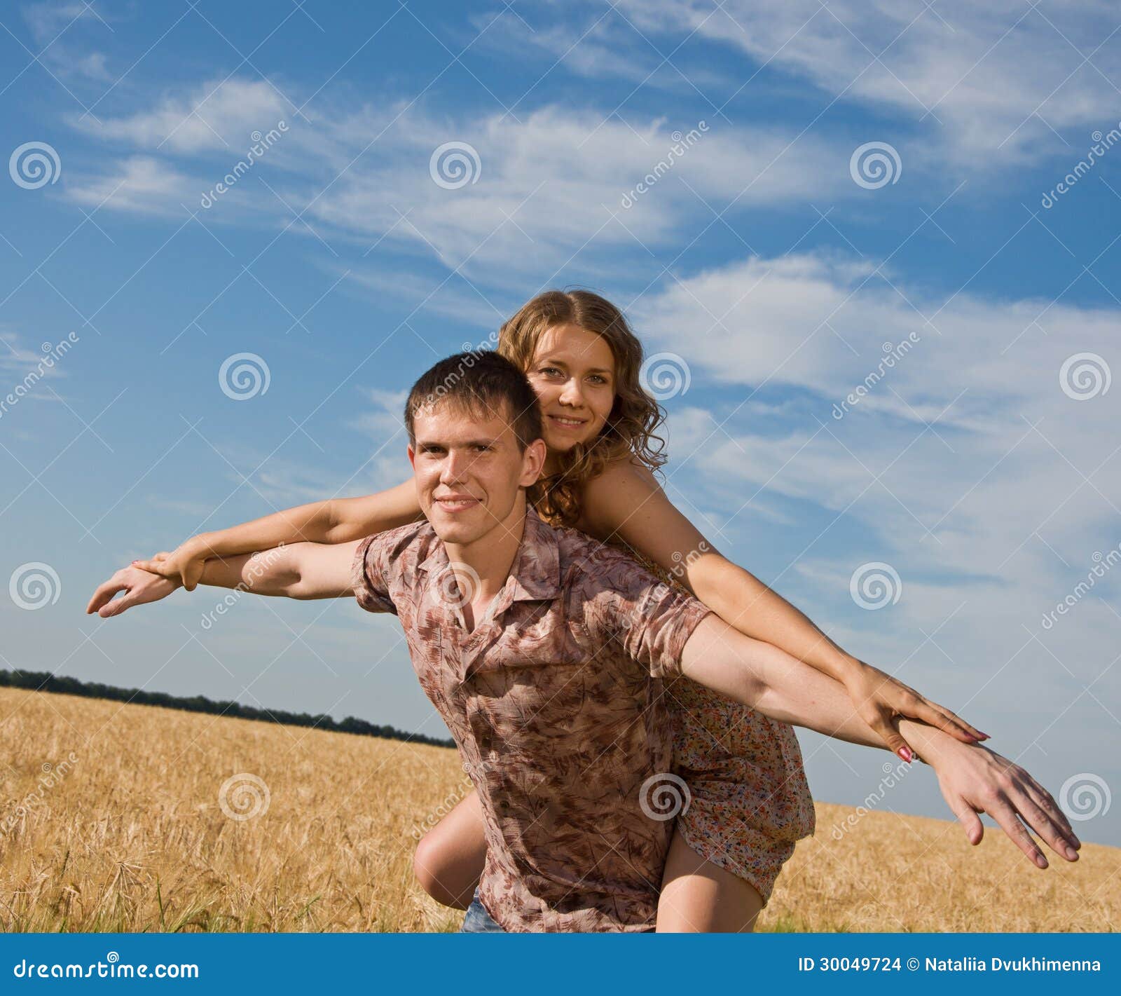 Loving couple on nature stock photo. Image of human, relaxed - 30049724