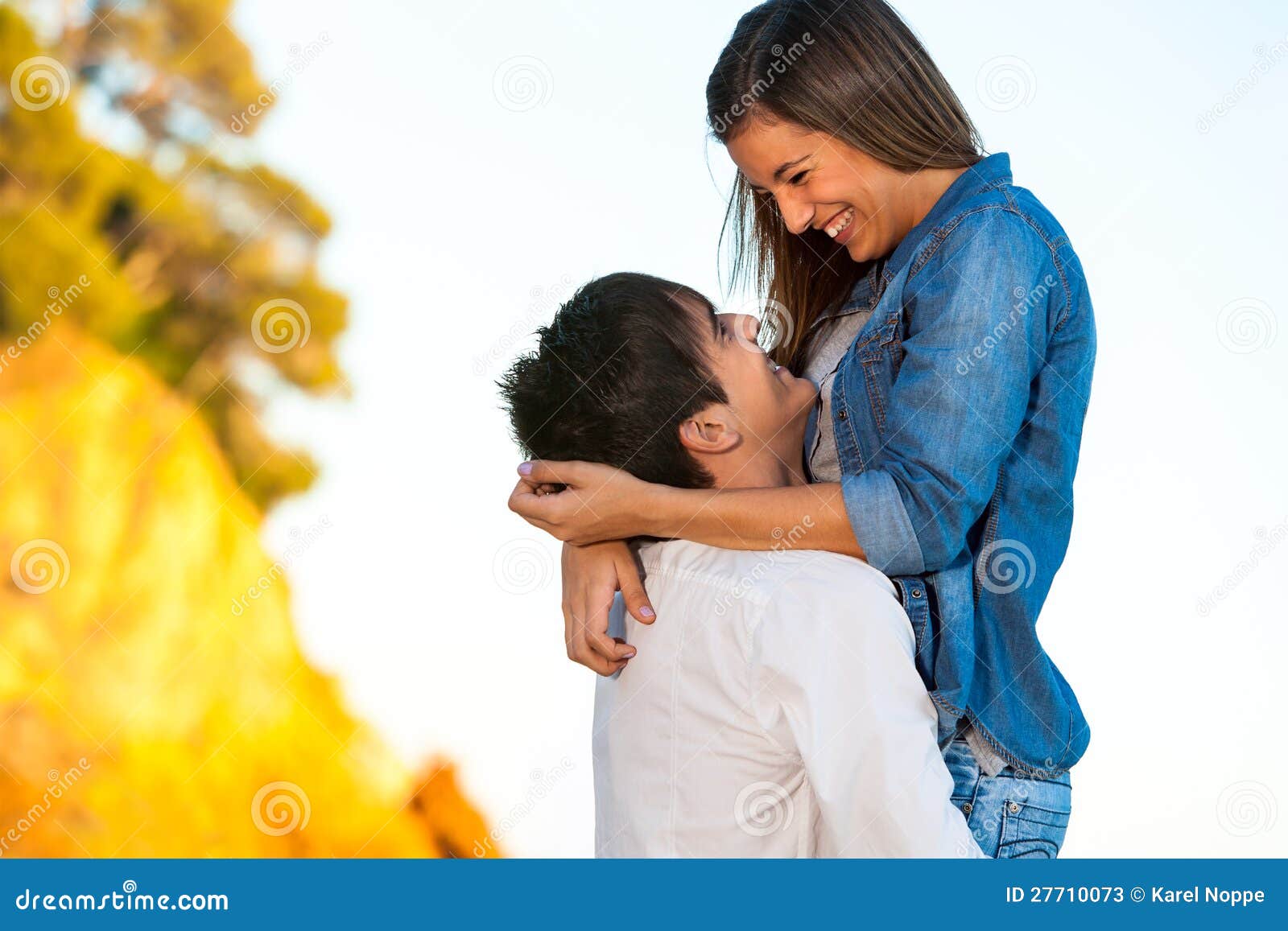 Happy Young Couple Showing Affection. Stock Image - Image of loving ...