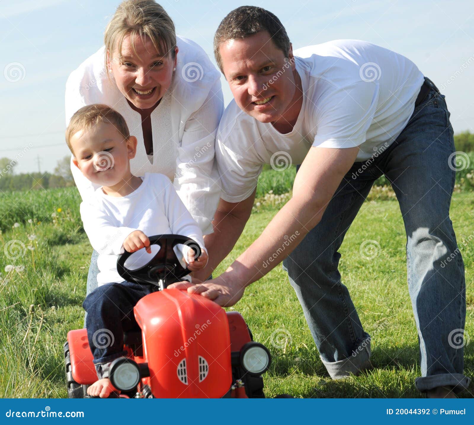 Happy Young Family with Small Child Stock Photo - Image of education ...