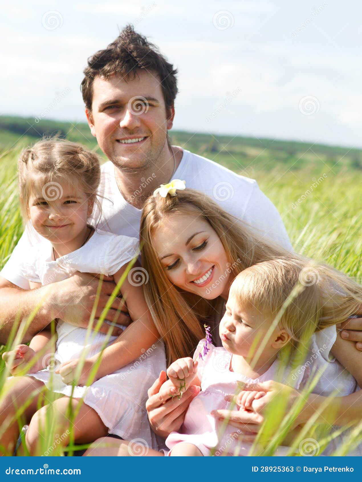 Happy Young Family with Two Children Stock Image - Image of family ...