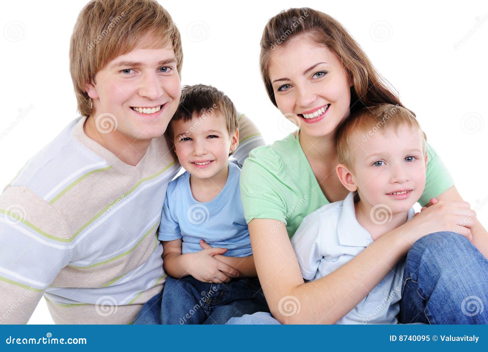 Happy Young Family with Two Little Sons Stock Image - Image of brother ...