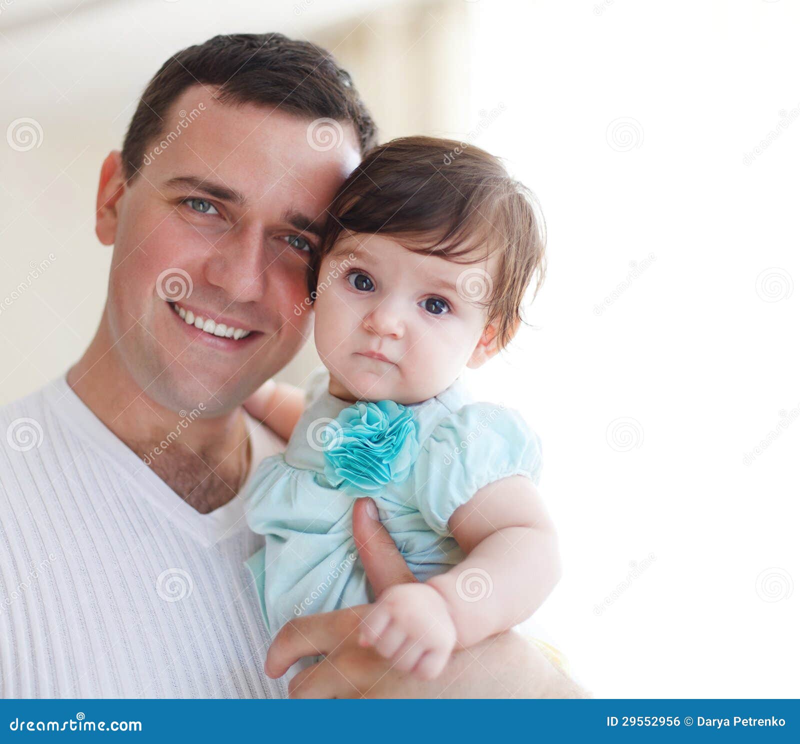 Happy Young Father with Little Daughter Stock Photo - Image of toddler ...