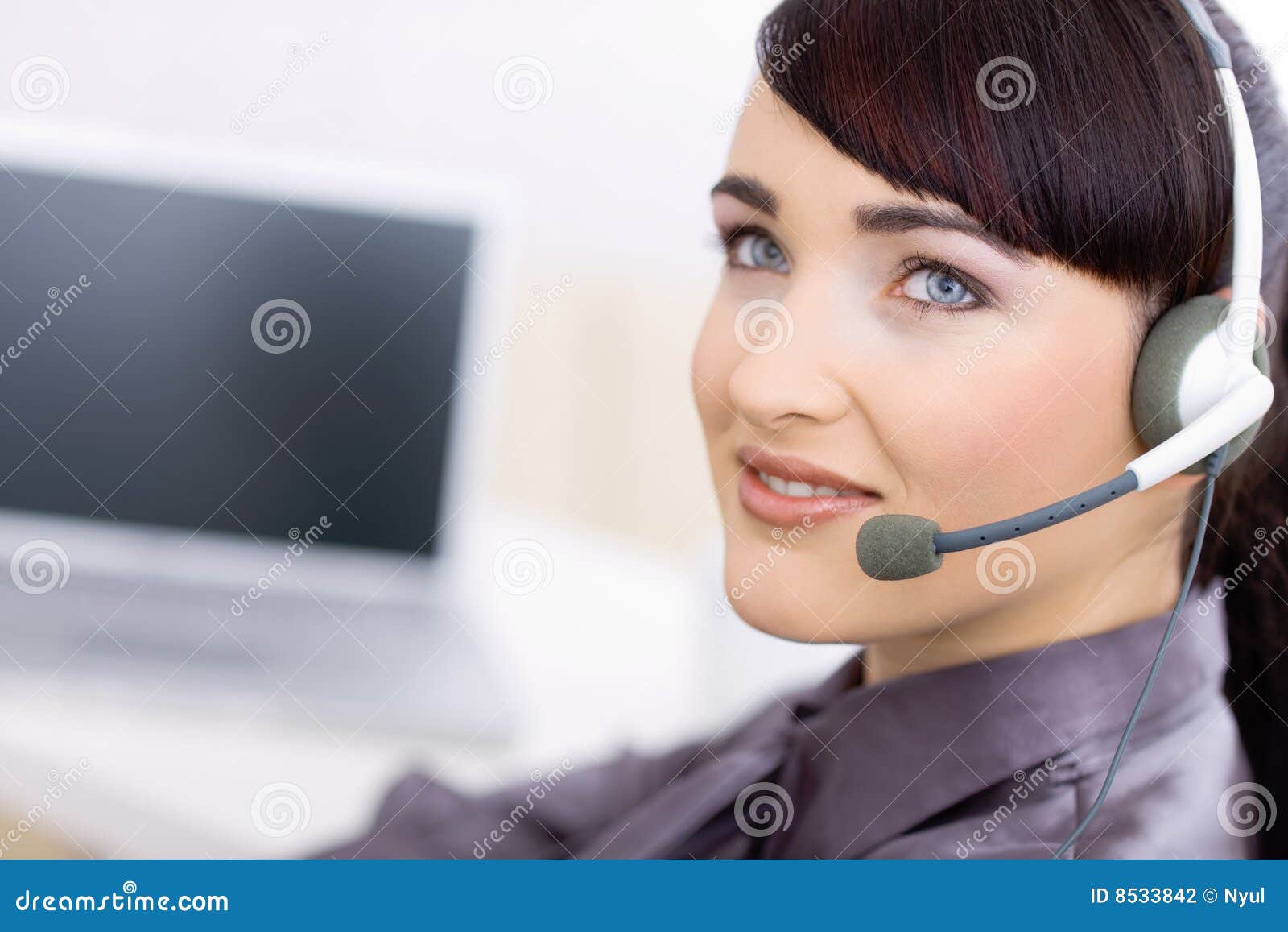 Happy Young Female Customer Service Operator Stock Photo - Image of ...