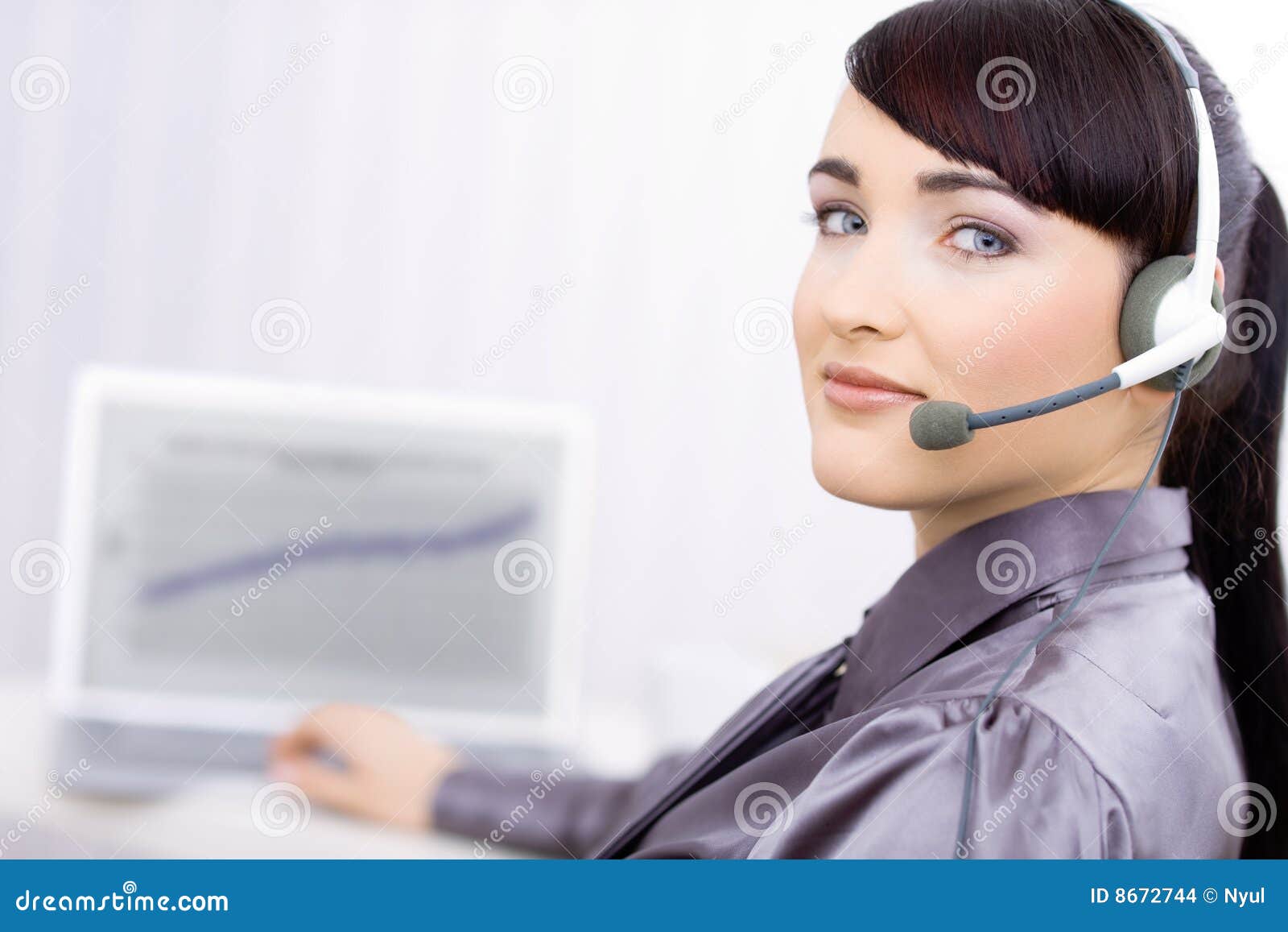 Happy Young Female Customer Service Operator Stock Photo - Image of ...
