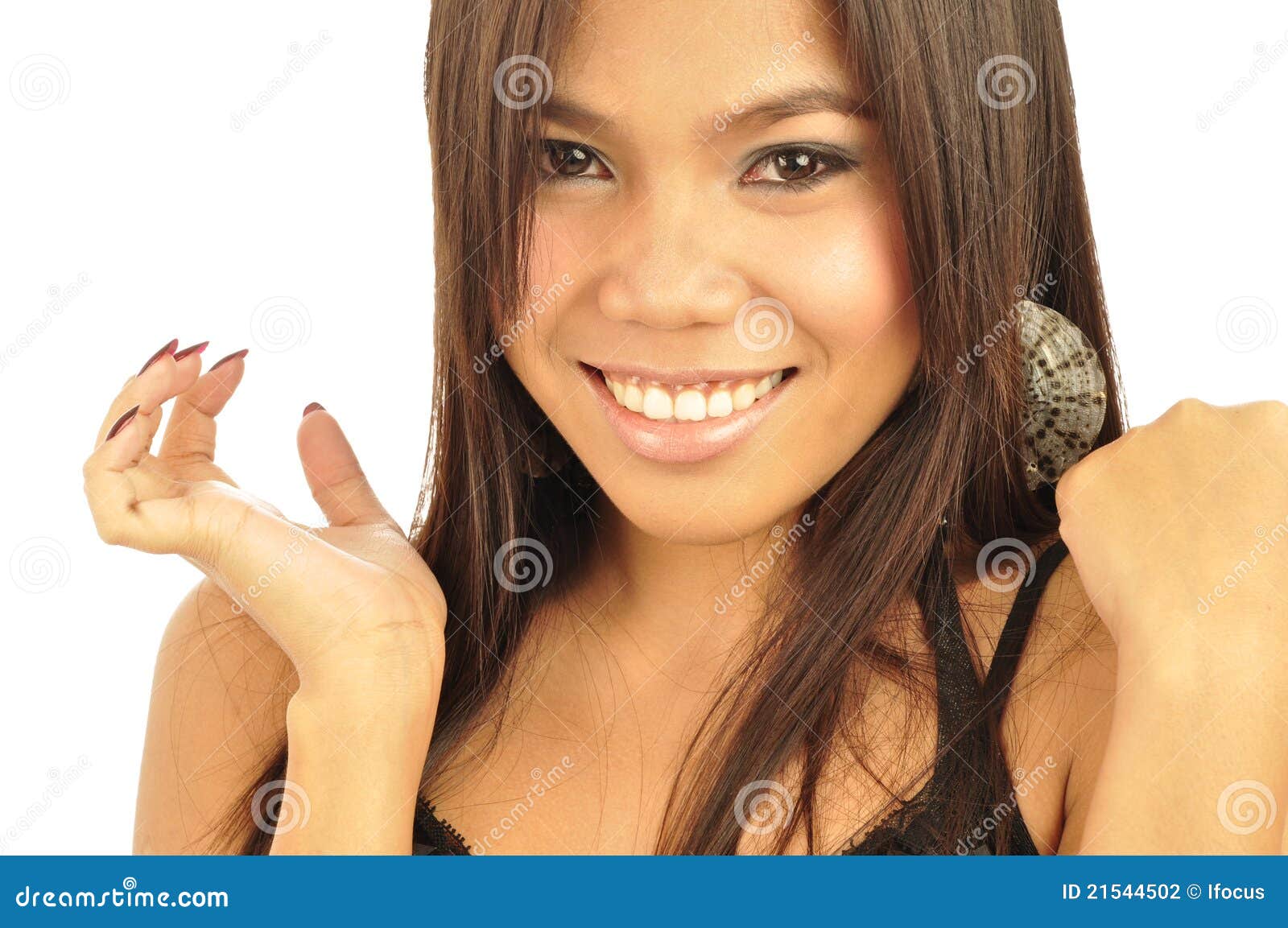 Happy young female model stock photo. Image of hair, pretty - 21544502