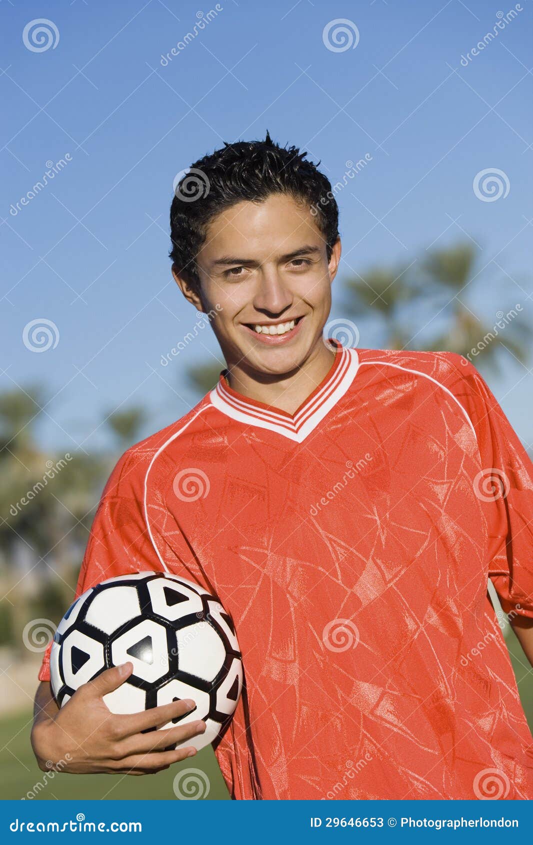 Happy Young Football Player Stock Image - Image of person, lifestyle ...