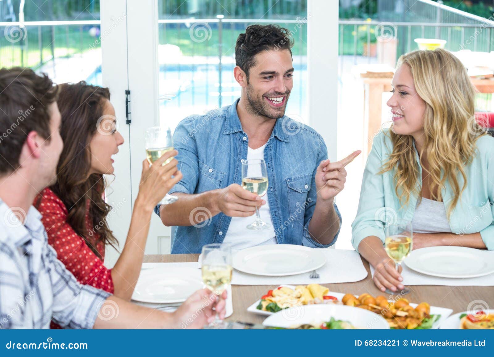 Happy Young Friends Discussing Stock Image - Image of freshness, home ...
