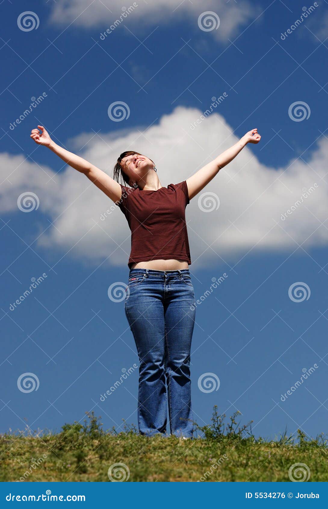 Nice Girl Feeling Overjoyed Stock Photos - Free & Royalty-Free Stock ...