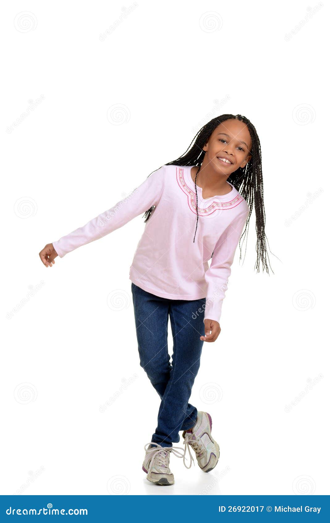 Happy Young Girl Child Dancing Stock Image - Image of laughing, girl ...