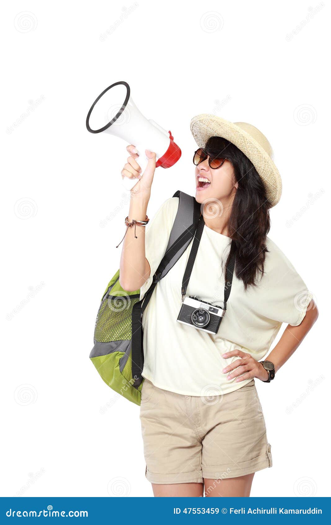 Happy Young Girl Going on Vacation Stock Image - Image of holidays ...