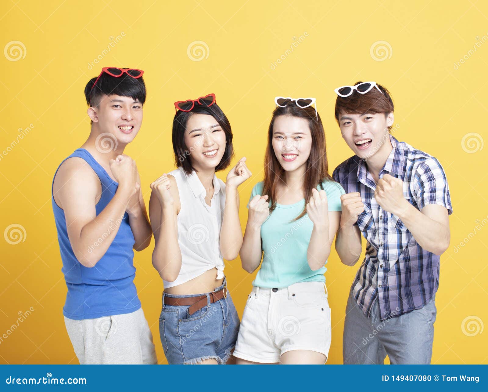 Young Group with Summer Casual Clothes Stock Photo - Image of standing ...