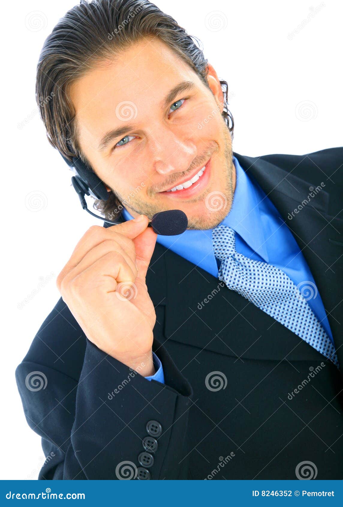 Happy Young Male Caucasian Holding Microphone Stock Photo - Image of ...