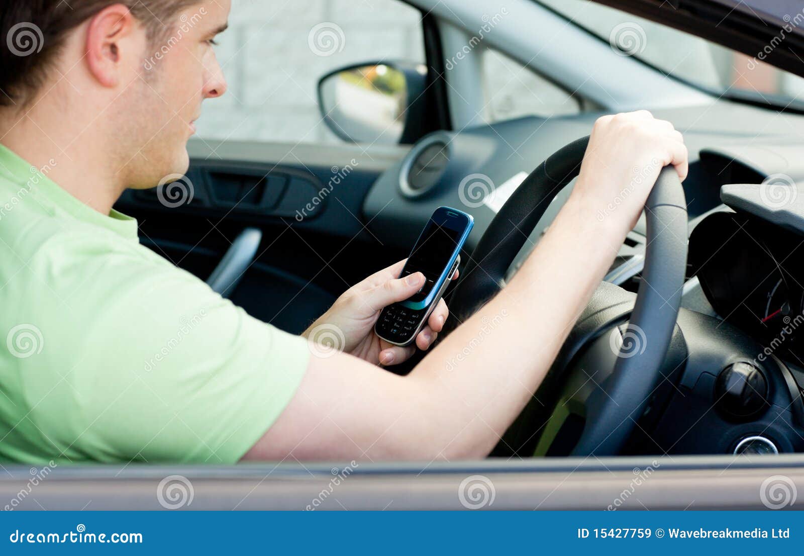 Happy Young Male Driver Sitting in a Car Stock Image - Image of learn ...