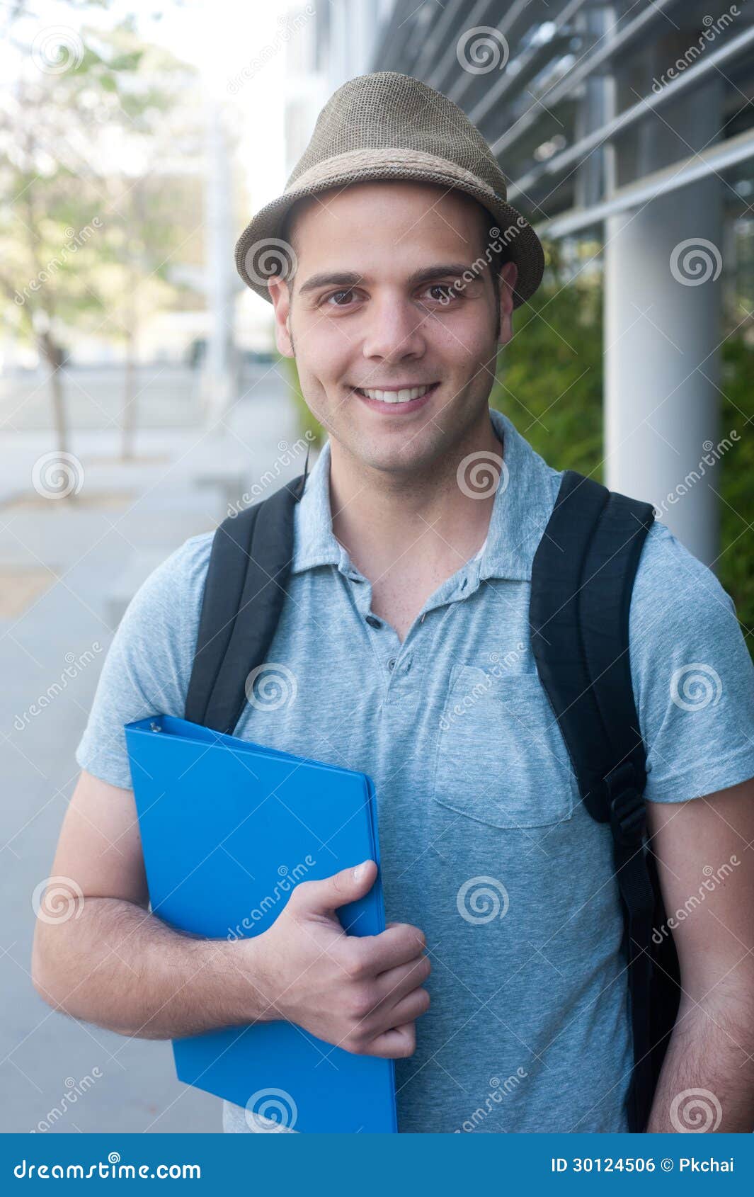 Happy young male student stock photo. Image of beautiful - 30124506