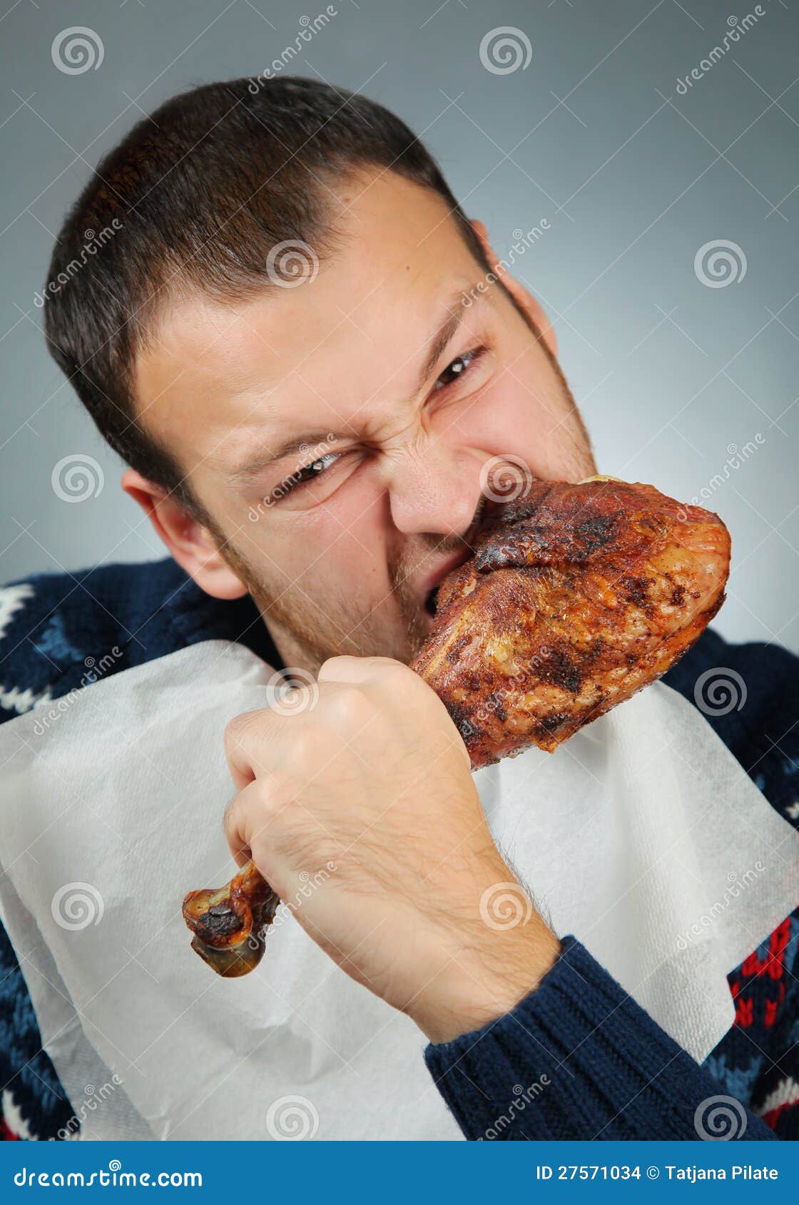 Happy young man stock photo. Image of humor, brown, steak - 27571034