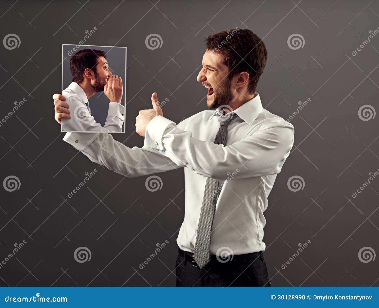 Young Man Agree with His Inner Voice Stock Photo - Image of adult ...