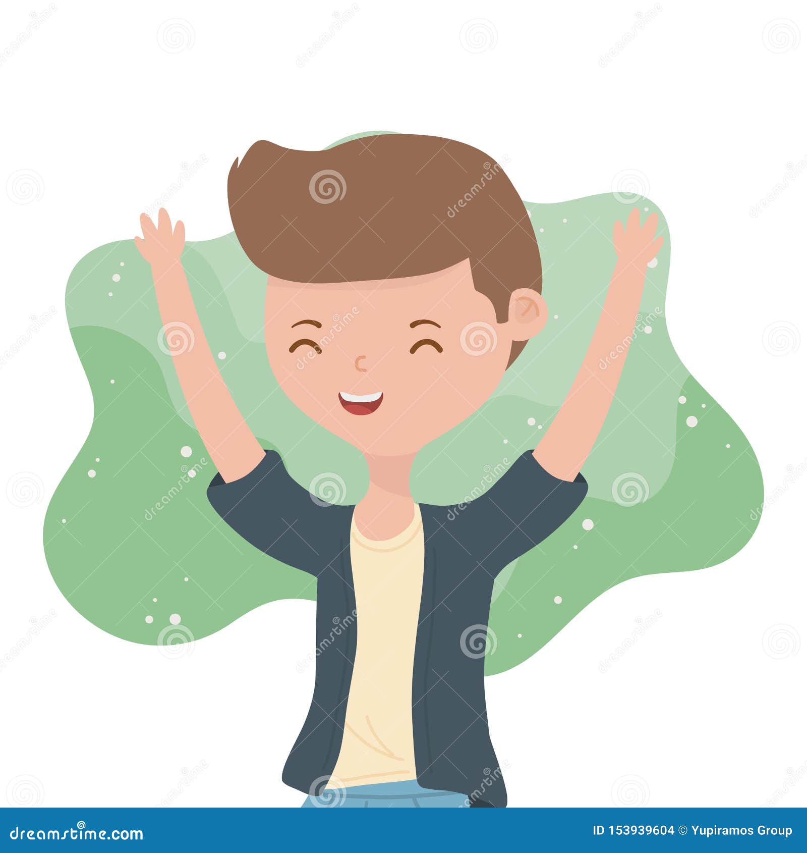 Happy Young Man Celebrating Character Stock Vector - Illustration of ...