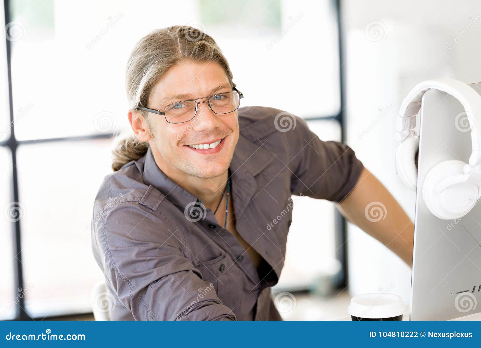 Happy Young Man Designer Working Stock Photo - Image of male ...