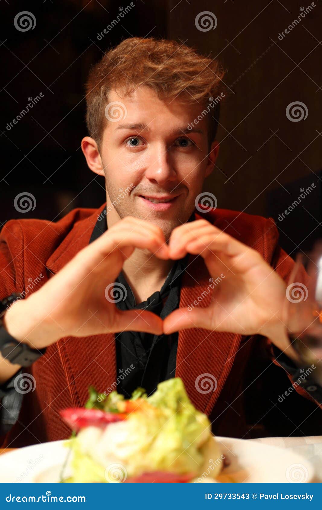 Man with His Hands Depicting Heart Stock Image - Image of adults, heart ...