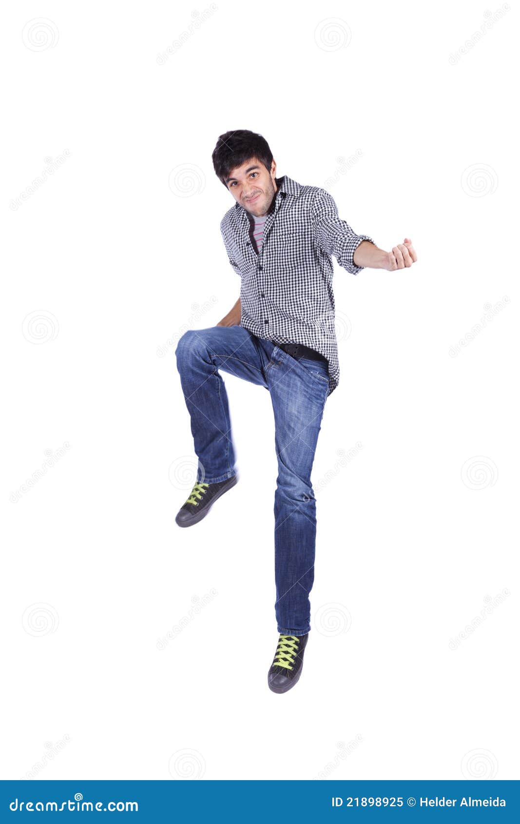 Happy young man jump stock image. Image of jumping, model - 21898925