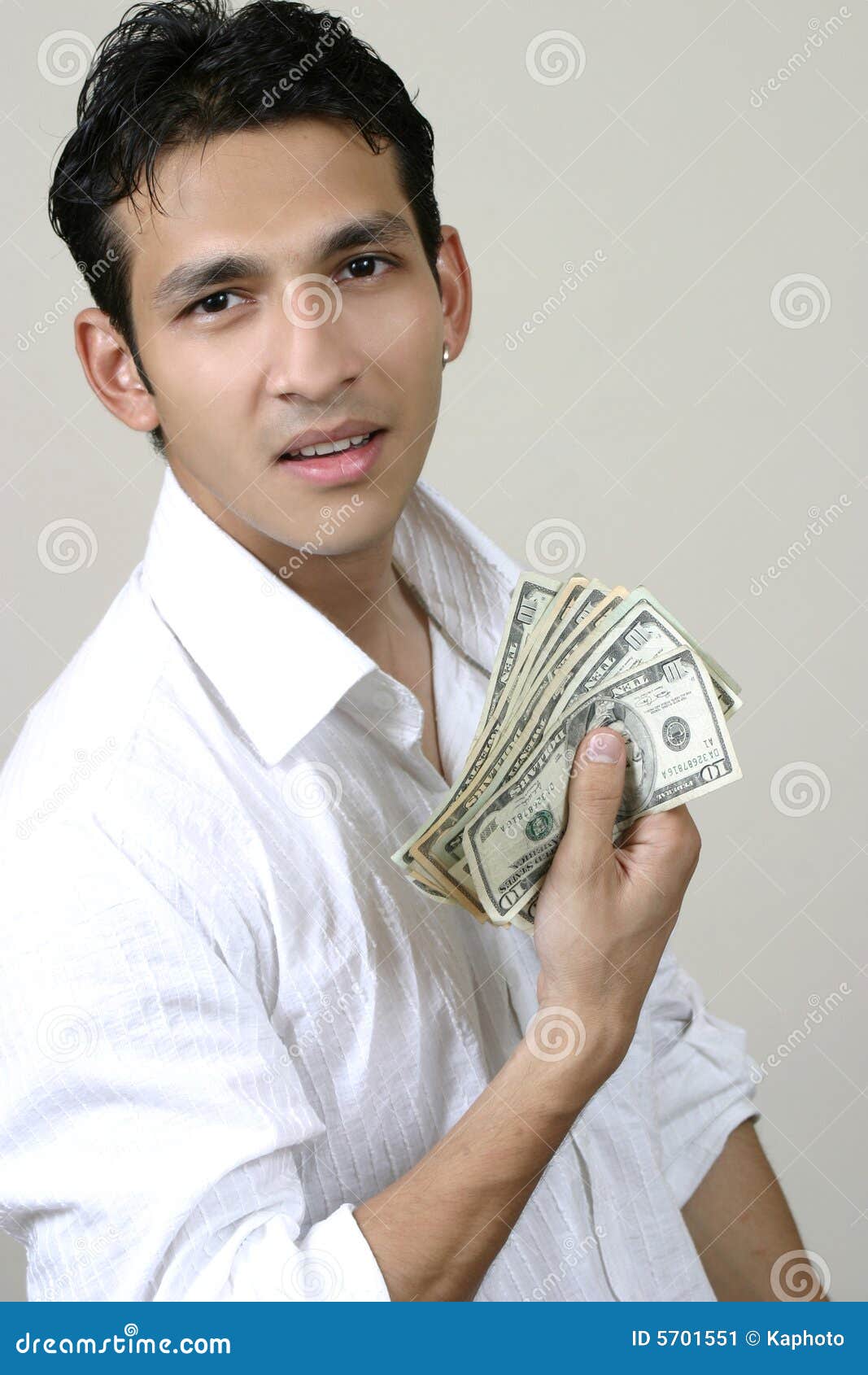 Happy young man with money stock image. Image of corporate - 5701551