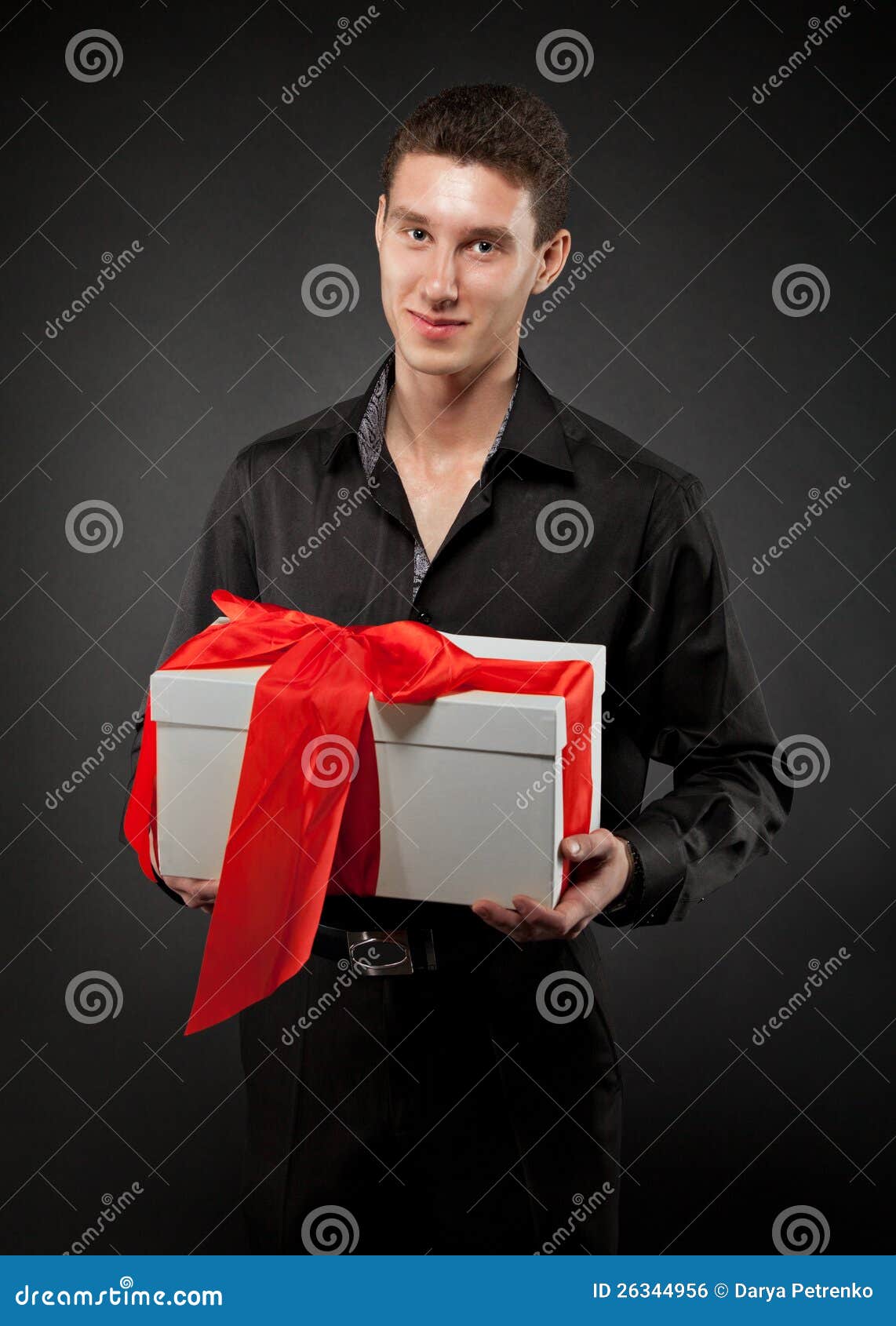 Happy Young Man with Present Stock Photo - Image of present, happiness ...