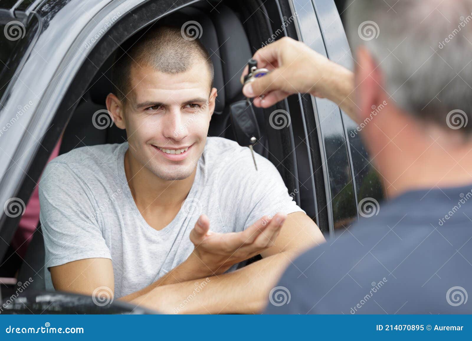 Happy Young Man Receiving Car Keys Stock Image - Image of owner, give ...