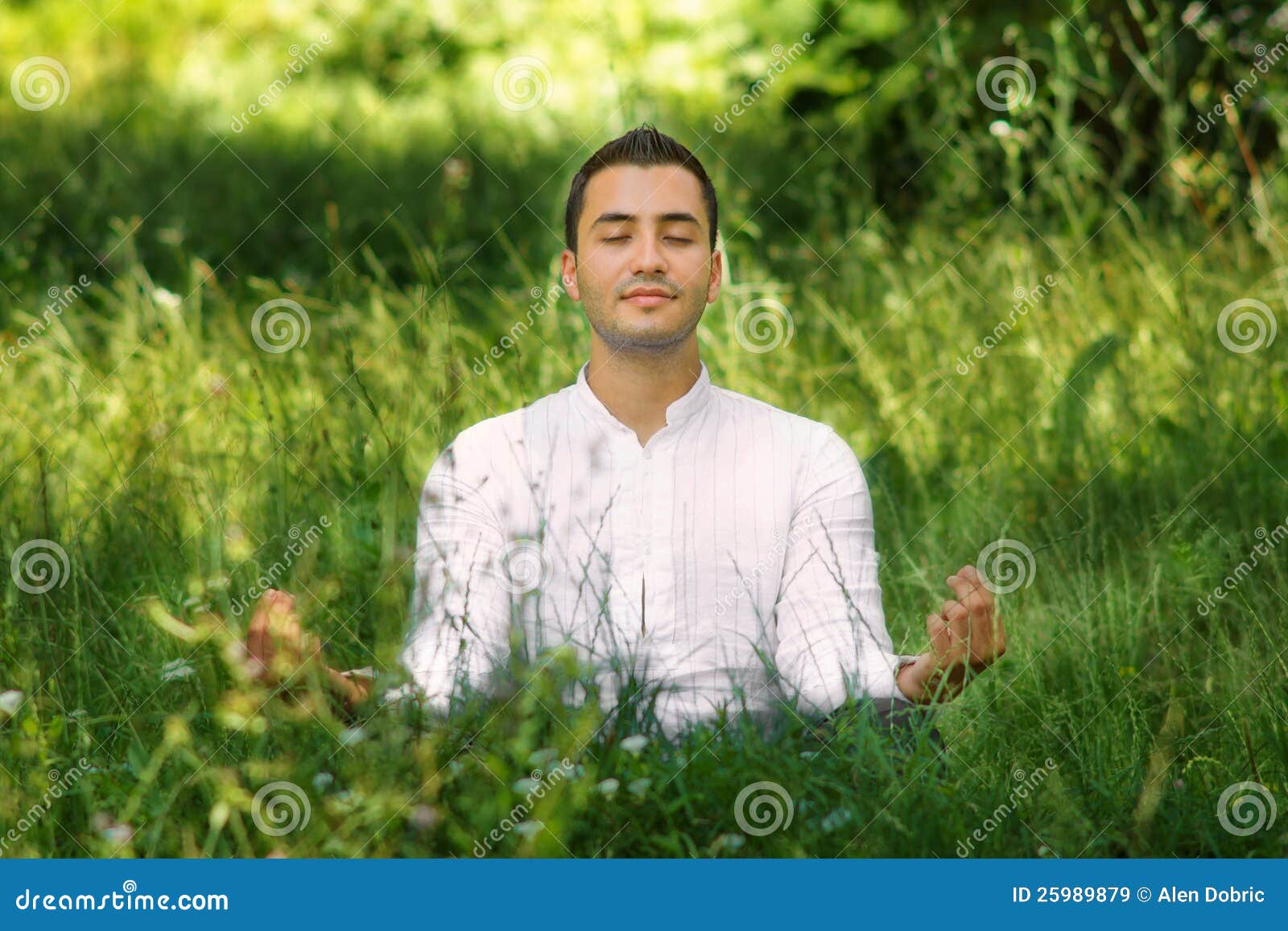 Happy Young Man Rest on Field Stock Image - Image of leisure, enjoy ...