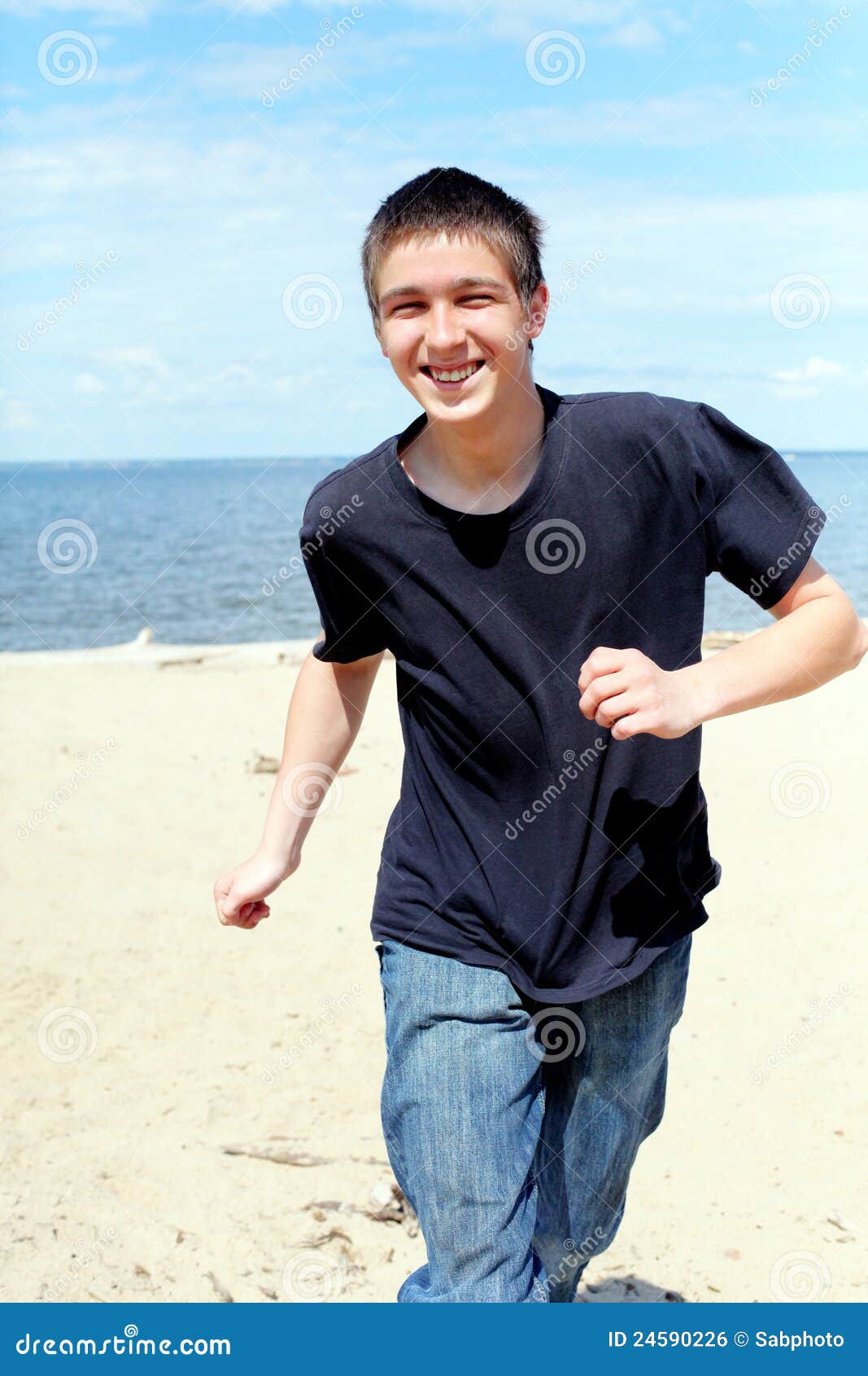Happy young man running stock photo. Image of expression - 24590226