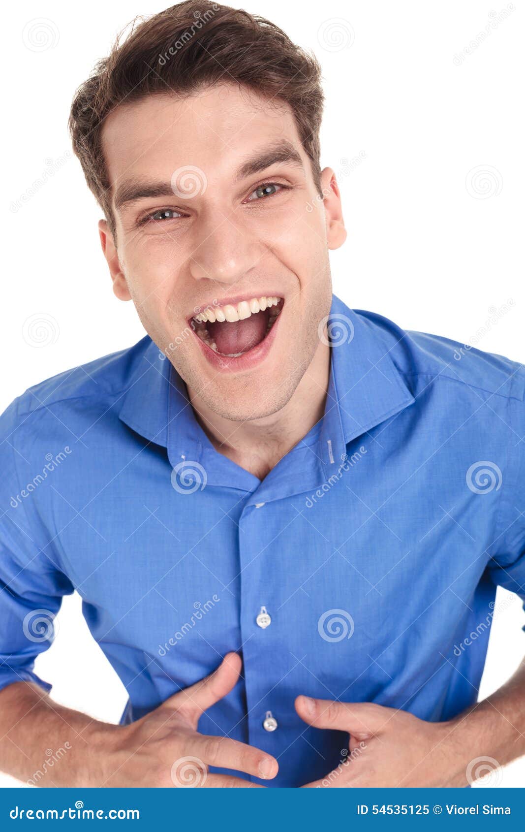Happy Young Man Screaming at the Camera. Stock Image - Image of ...
