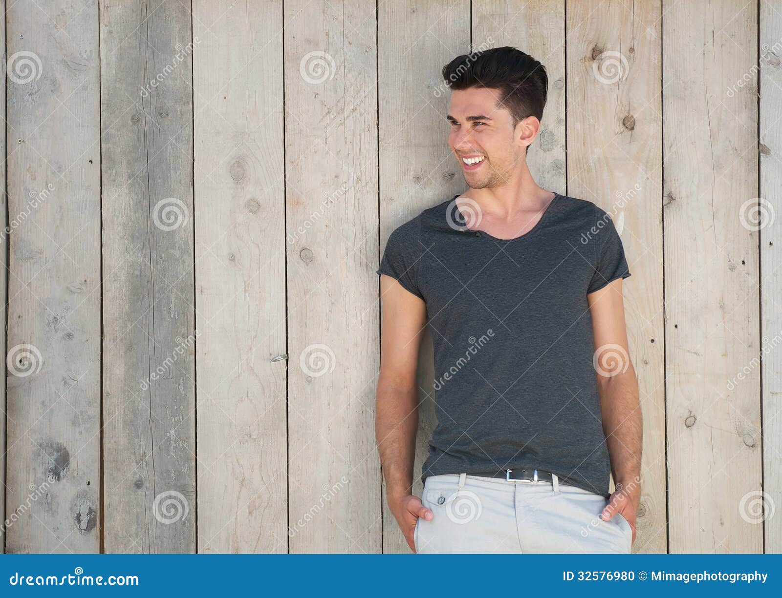 Happy Young Man Smiling Outdoors Stock Photo - Image of caucasian ...