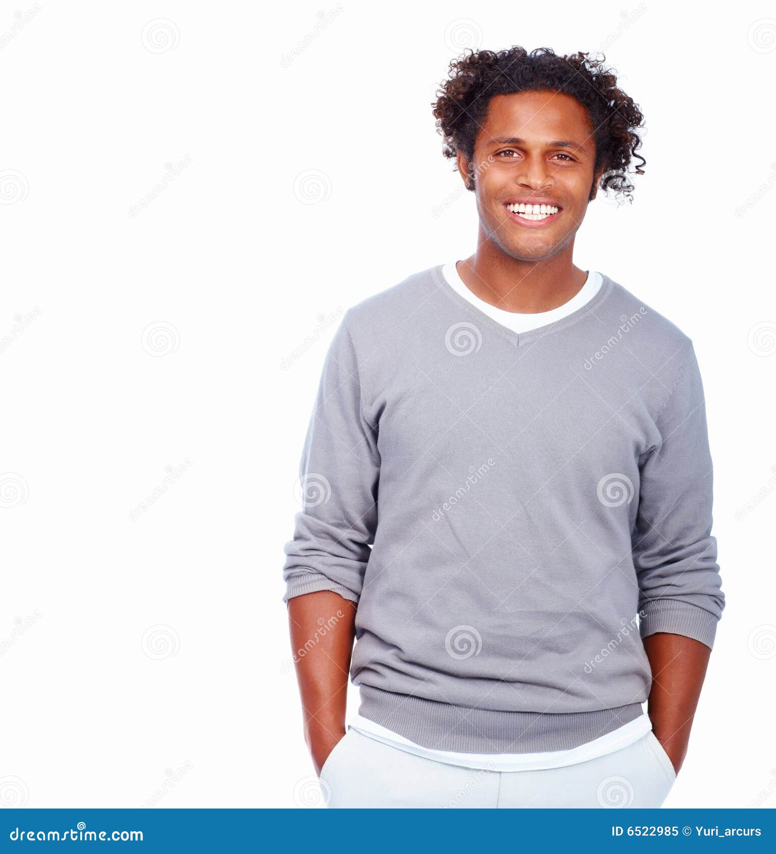 Happy Young Man Standing Isolated on White Stock Image - Image of happy ...
