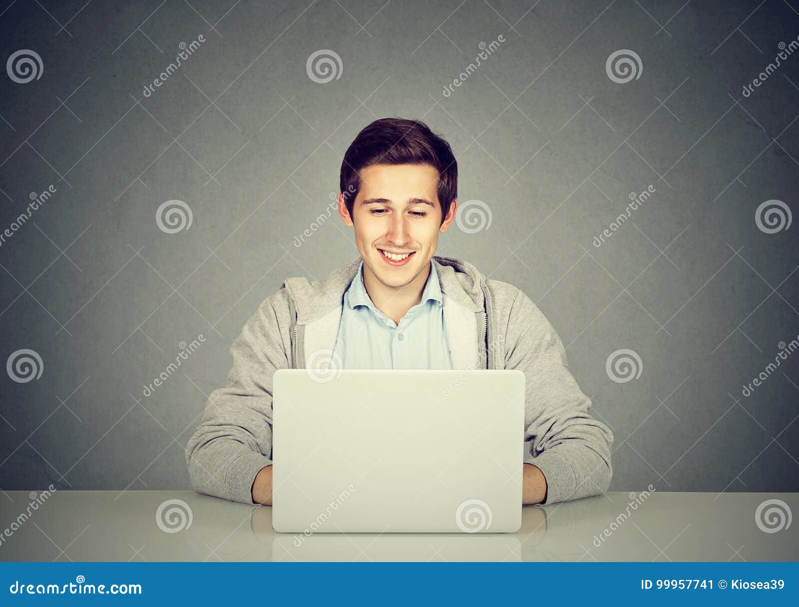 Happy Young Man Working On Laptop Computer Stock Image - Image of ... Happy Young Man Working On Laptop Computer Stock Image - Image of ...