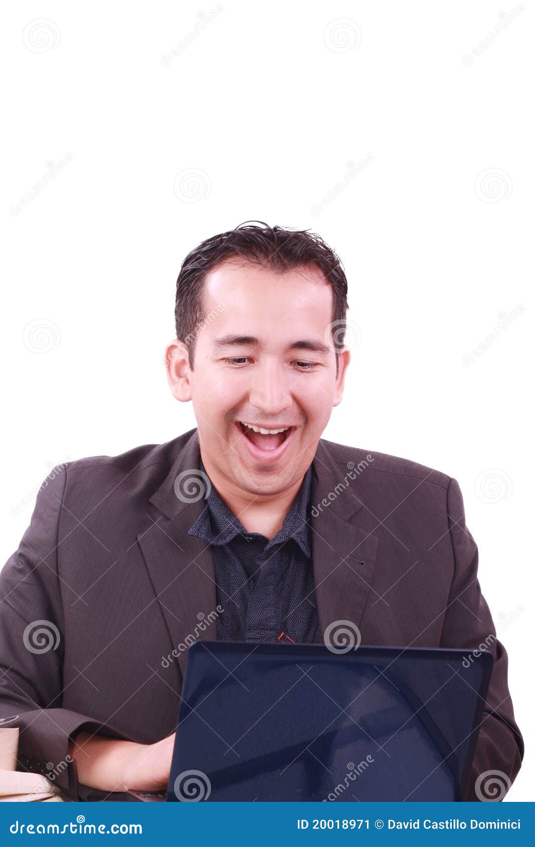 Happy Young Man Working on Laptop Computer, Having Stock Image - Image ... Happy Young Man Working on Laptop Computer, Having Stock Image - Image ...