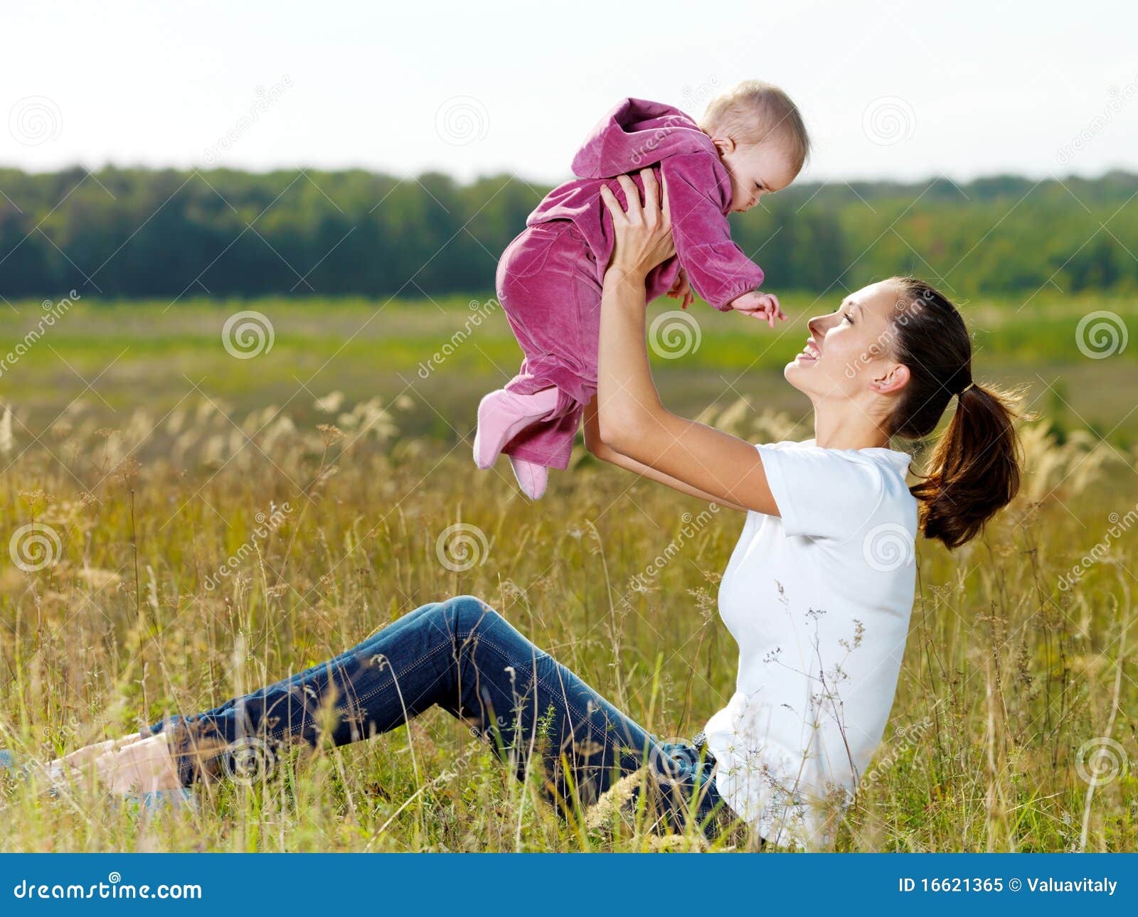 Happy Young Mather Play with Smiling Baby Stock Image - Image of care ...