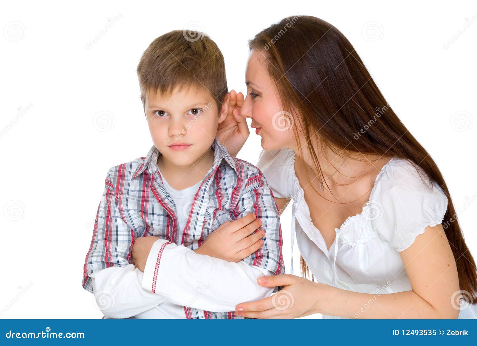 Happy Young Mum Cheers Sad Son Stock Image - Image of family ...