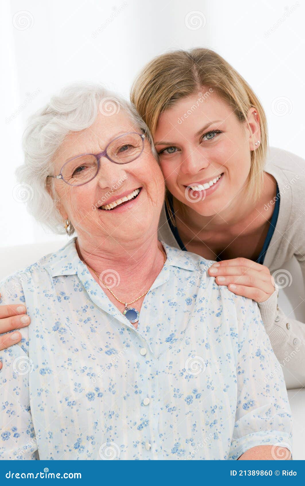 Happy young and old women stock photo. Image of grandparent - 21389860