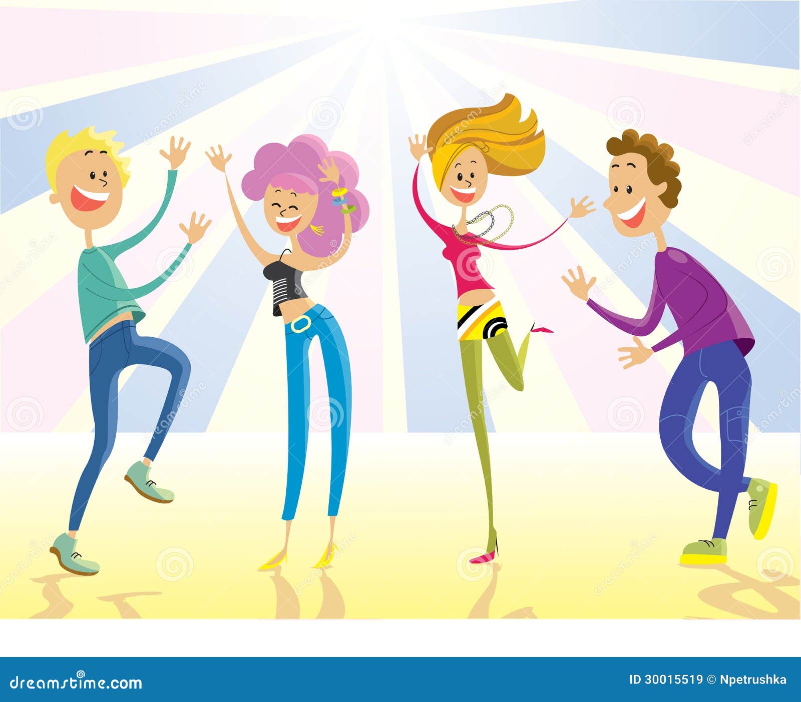 Happy Young People Dancing at the Party.vector Ill Stock Vector ...