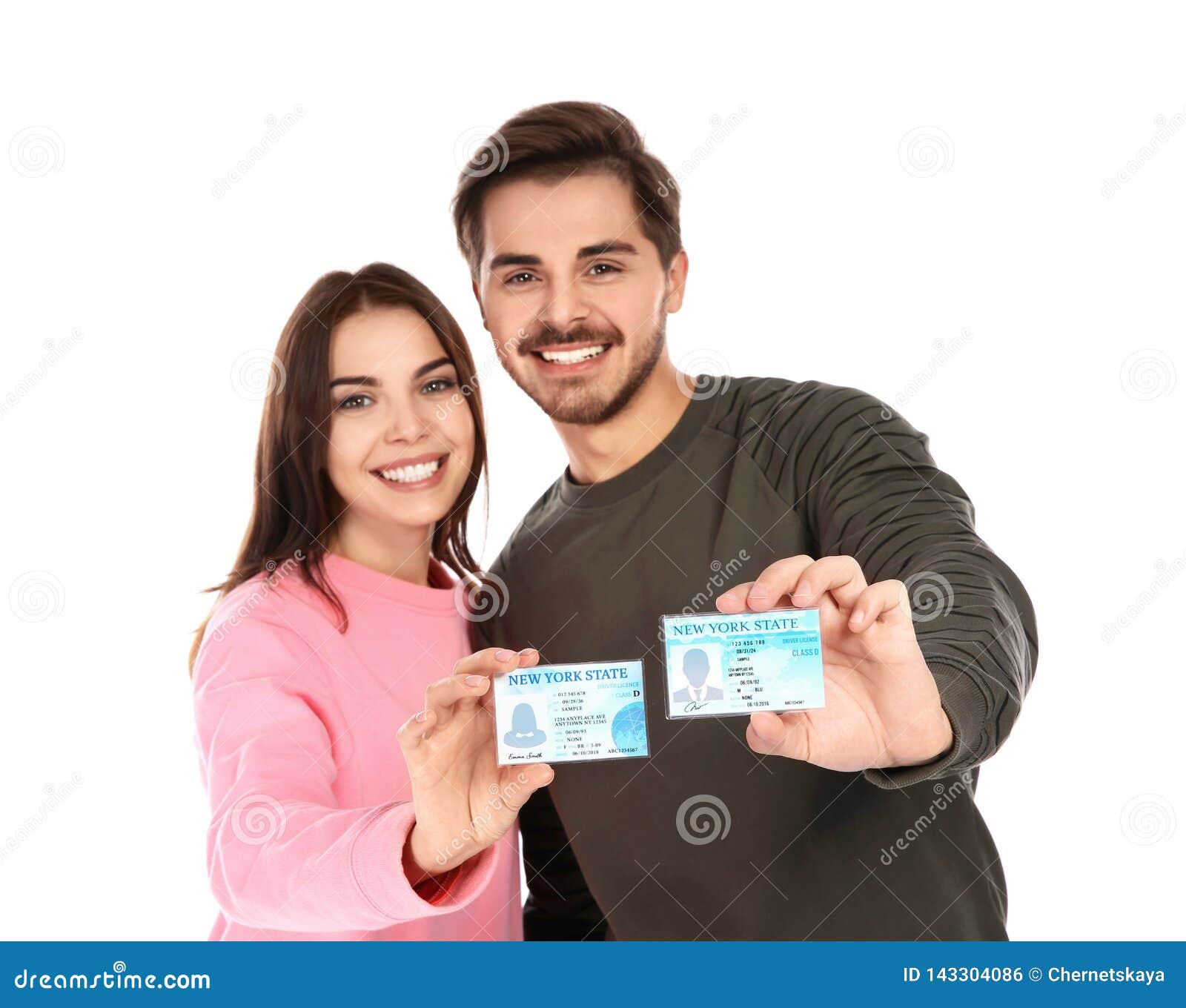 Happy Young People with Driving Licenses Stock Photo - Image of exam ...