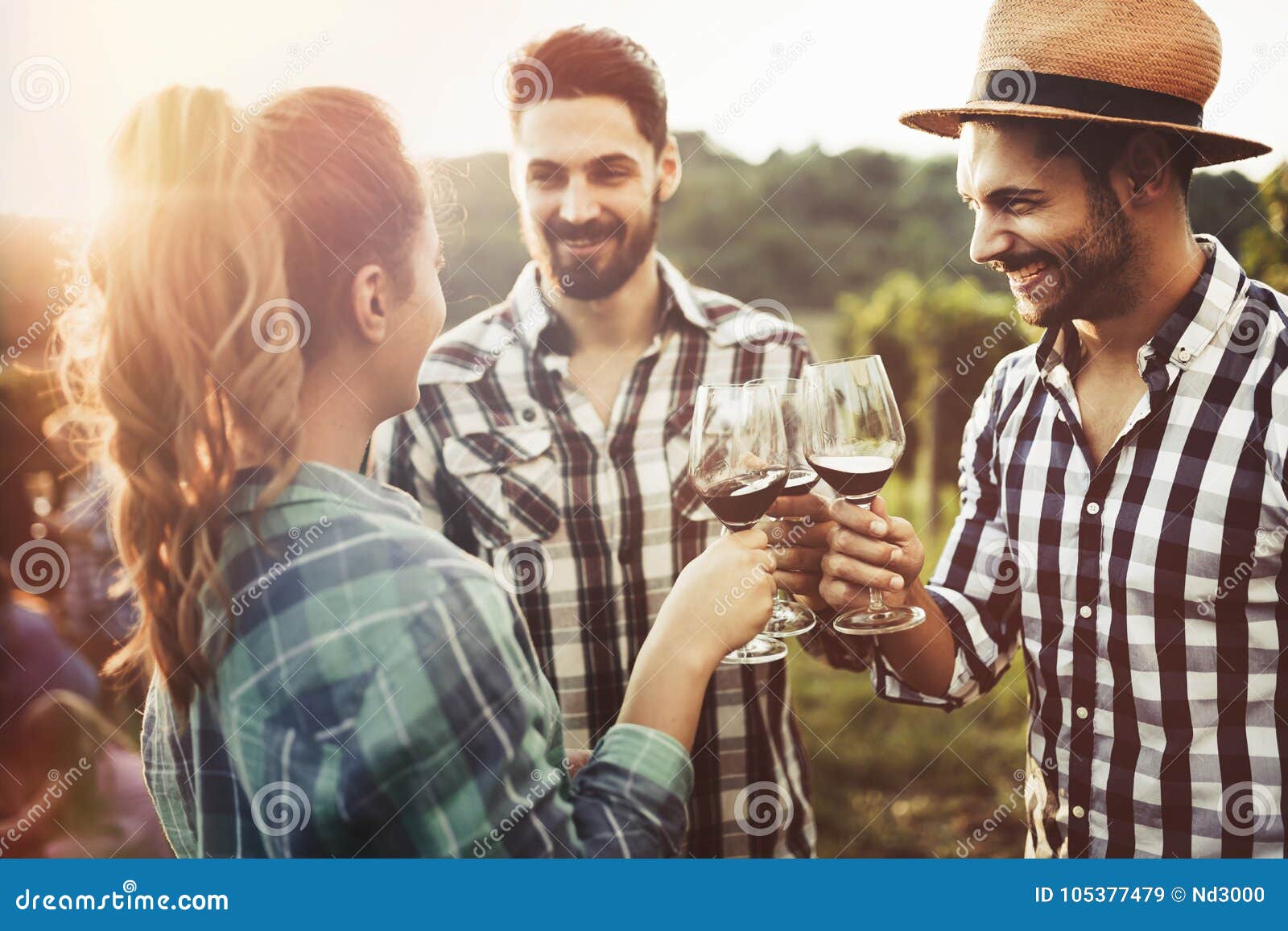 People Tasting Wine in Vineyard Stock Image - Image of male, outdoor ...