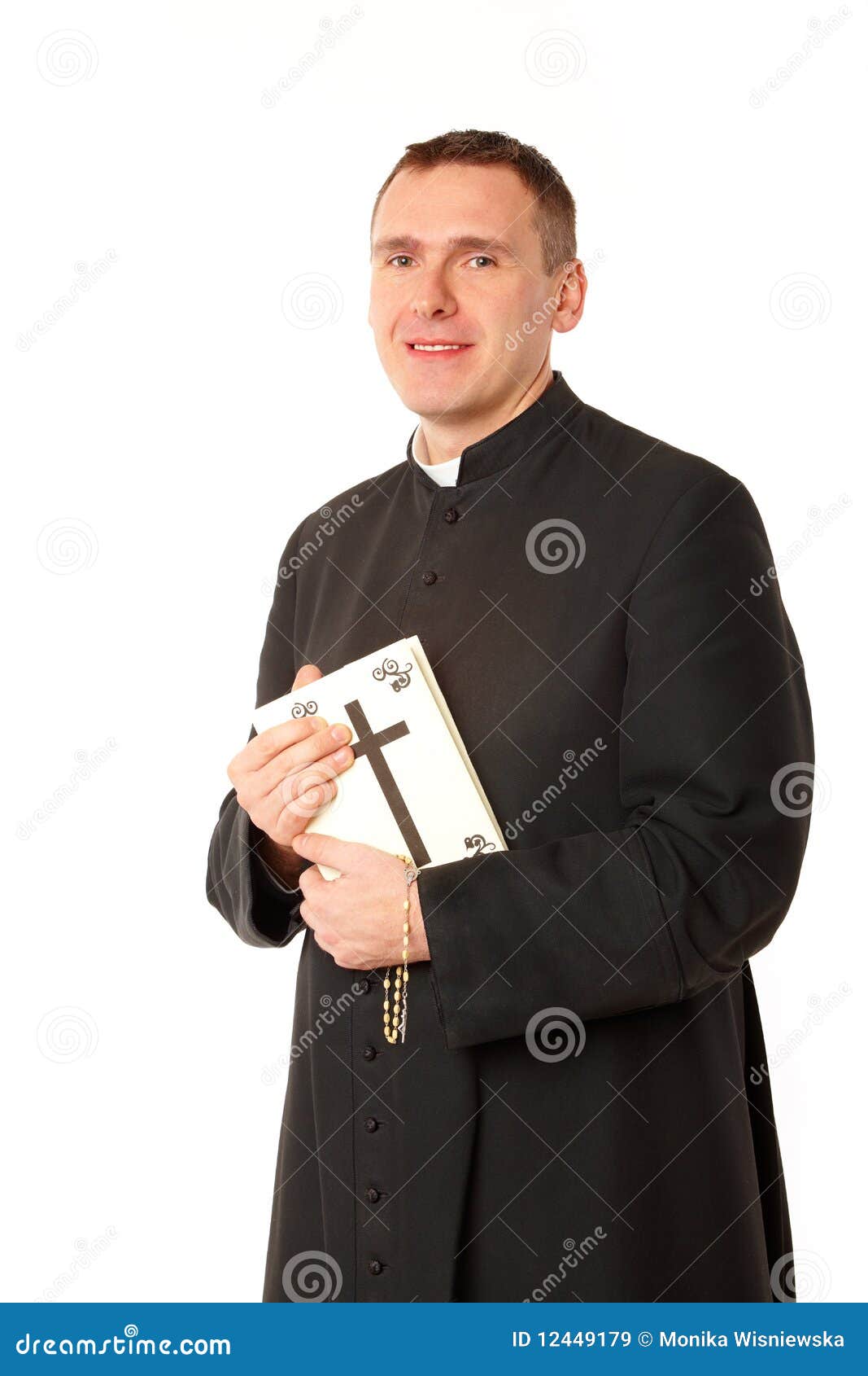Young Priest Holding His Prayer Book Royalty-Free Stock Photography ...
